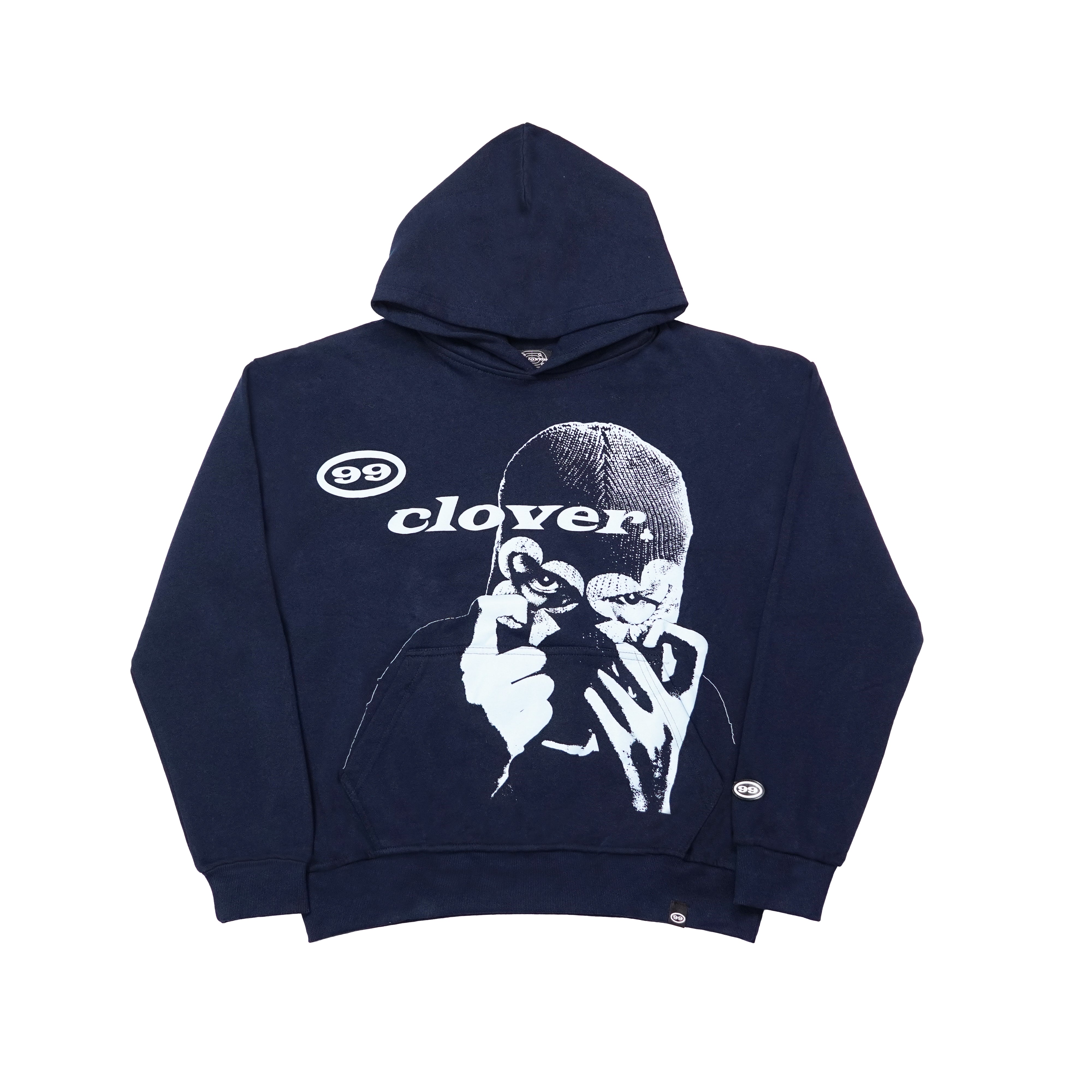 "CLOVER VISION" OVERSIZED HOODIE NAVY – 99clover