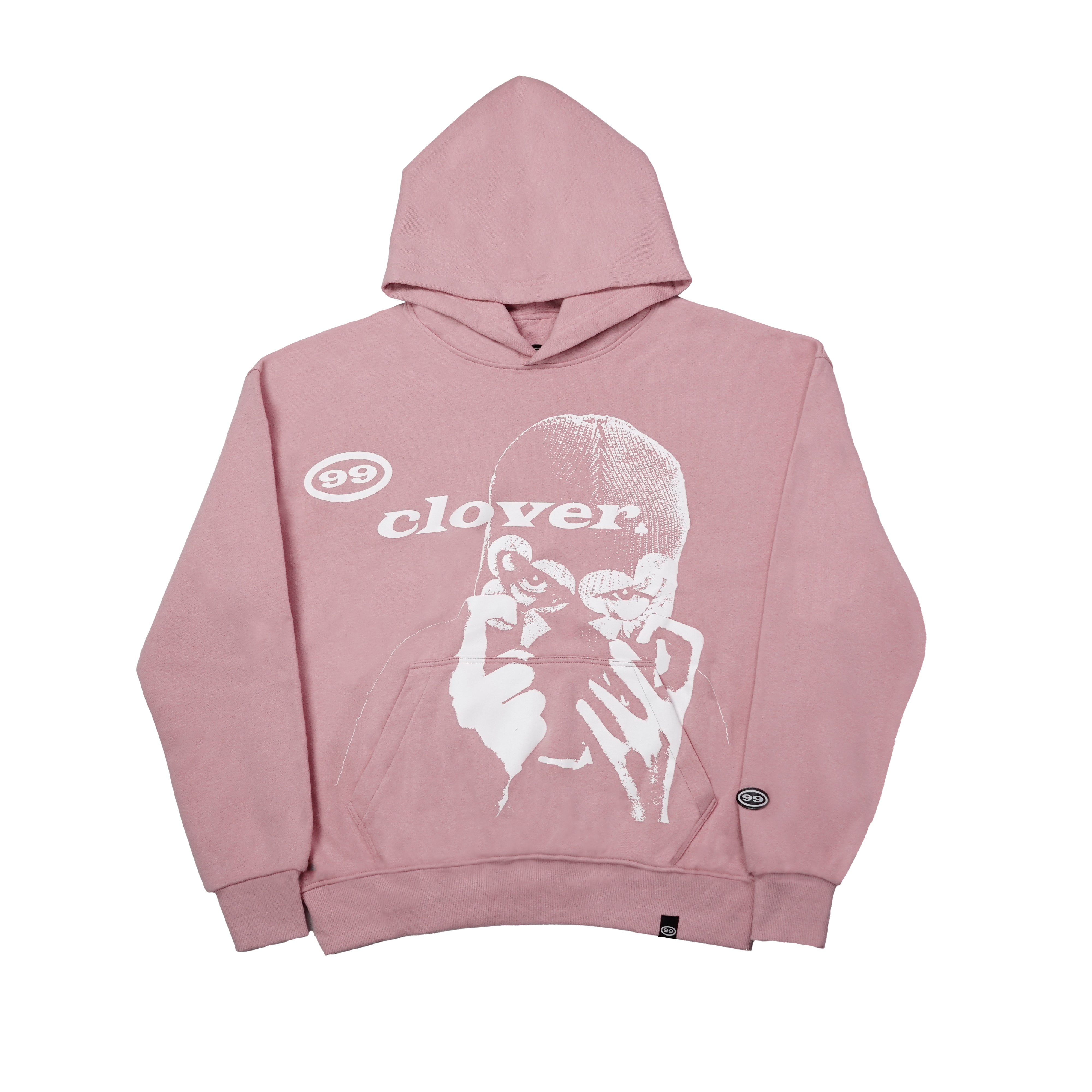 "CLOVER VISION" OVERSIZED HOODIE PINK – 99clover